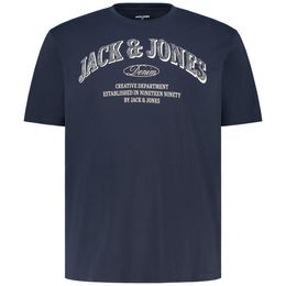 Jack & Jones Herren Gro&szlig;e Gr&ouml;&szlig;en | Jack&Jones T-Shirt mit Label-Print Farbe blau Gr&ouml;&szlig;e: 7XL