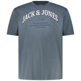 Jack & Jones Herren Gro&szlig;e Gr&ouml;&szlig;en | Jack&Jones T-Shirt mit Label-Print Farbe grau Gr&ouml;&szlig;e: 8XL