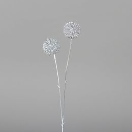 DPI K&uuml;nstlicher Dekozweig, Fruchtstand mit 2 Bl&uuml;ten 50 cm, silber