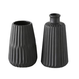 Boltze Vase Esko 2er-Set Schwarz