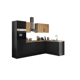 K&uuml;chenblock mit E-Ger&auml;ten CORNWALL (Ecke-Backofen-Geschirrsp&uuml;ler-K&uuml;hlschrank) VII