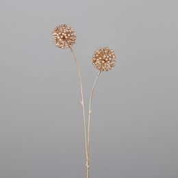 DPI K&uuml;nstlicher Dekozweig, Fruchtstand mit 2 Bl&uuml;ten 50 cm, gold