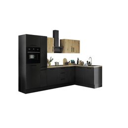 K&uuml;chenblock mit E-Ger&auml;ten CORNWALL (Ecke-Backofen-K&uuml;hlschrank-Apotheker) VI