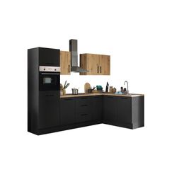 K&uuml;chenblock mit E-Ger&auml;ten CORNWALL (Ecke-Backofen-K&uuml;hlschrank) V
