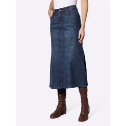 Heine Damen Jeansrock, Blau, Gr. 38, Lange R&ouml;cke, Material: Baumwolle