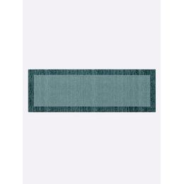 Salonloewe Fu&szlig;matte, Blau, Gr. 45x100 cm - rechteckig, Fu&szlig;matten, Material: Polyamid. R&uuml;ckseite: Latex