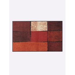 Salonloewe Fu&szlig;matte, Orange, Gr. 75x120 cm - rechteckig, Fu&szlig;matten, Material: Polyamid. R&uuml;ckseite: Gummi