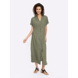 Heine Damen Sommerkleid, Gr&uuml;n, Gr. 38, Maxikleider, Material: Leinen
