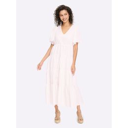 Heine Damen Baumwoll Kleid, Wei&szlig;, Gr. 50, Maxikleider, 100% Baumwolle