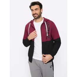 Catamaran Sports Herren Sweatjacke mit weitenregulierbarer Kapuze, bordeaux-schwarz, Gr&ouml;&szlig;e 44/46