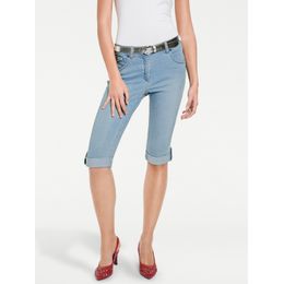 Heine Damen Caprijeans, Blau, Gr. 44, Capri-Hose, Material: Baumwolle
