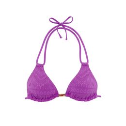 Lascana Triangel-Bikini-Top, Lila, Gr. 44C/D, Damen, Triangel-Bikinis, Material: Polyamid, Elasthan