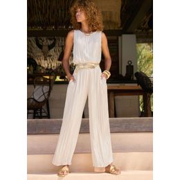 Lascana Damen Palazzohose, Natur, Gr. 36, Sommerhosen, Material: Polyester