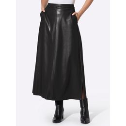 Heine Damen A-Linien-Rock, Schwarz, Gr. 42, Lange R&ouml;cke, Material: Polyester