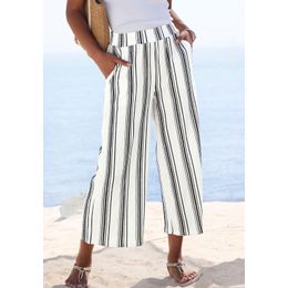 Lascana Damen 7/8-Hose, Wei&szlig;, Gr. 46, Sommerhosen, Material: Polyester