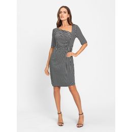 Heine Damen Wickel-Kleid, Schwarz, Gr. 34, Etuikleider, Material: Polyester