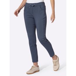 Heine Damen Druckhose, Blau, Gr. 42, 7/8-Hose, Material: Viskose