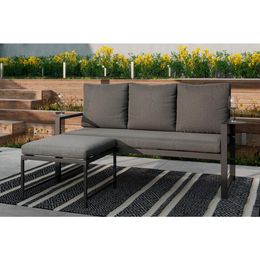 Ambia Garden Loungegarnitur, Dunkelgrau, Metall, Textil, 2-teilig, F&uuml;llung: Polyester,Schaumstoff, 191.5x81x67 cm, wetterbest&auml;ndig, Loungem&ouml;bel, Gartenlounge-Sets