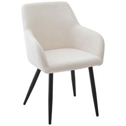Ti`me Ti'me Armlehnstuhl, Schwarz, Beige, Metall, Textil, konisch, 56x83.5x59 cm, Esszimmer, St&uuml;hle, Esszimmerst&uuml;hle, Armlehnenst&uuml;hle