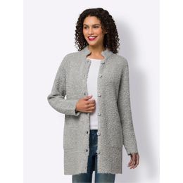 Heine Damen Longstrickjacke, Grau, Gr. 40, Longstrickjacken, Material: Polyacryl