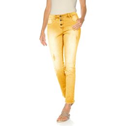 Heine Damen Boyfriend Hose, Gelb, Gr. 18, R&ouml;hrenhosen, Material: Baumwolle, vielseitig kombinierbar