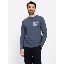 Catamaran Herren Langarmshirt mit platziertem Druck, rauchblau-bedruckt, Gr&ouml;&szlig;e 64/66