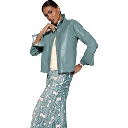 CR&Eacute;ATION L Damen Lederimitat-Blazer mit verdeckter Druckknopfleiste jade Gr&ouml;&szlig;e 38
