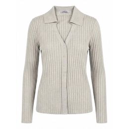 Peter Hahn - Polo-Strickjacke, grau, Gr. 38 / S - Schurwolle