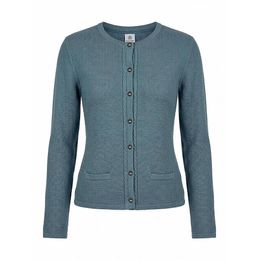 Peter Hahn Hammerschmid - Strickjacke mit Rundhals-Ausschnitt, t&uuml;rkis, Gr. 50 / XL - Wolle