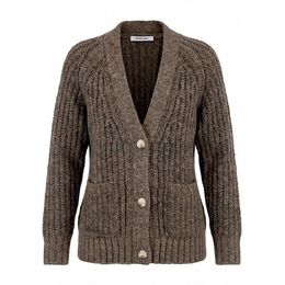 Peter Hahn - Strickjacke mit V-Ausschnitt, beige, Gr. 46 / L - Wolle