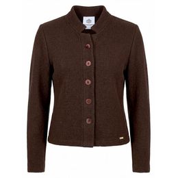 Peter Hahn Hammerschmid - Strickjacke mit Stehkragen, braun, Gr. 46 / L - Wolle