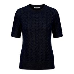 Peter Hahn - Rundhals-Pullover mit Kaschmir, blau, Gr. 46 / L - Schurwolle