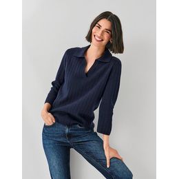 Peter Hahn - Polo-Pullover, blau, Gr. 42 / M
