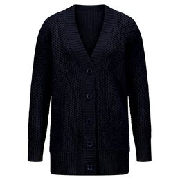 Fadenmeister Berlin - Long-Strickjacke aus Schurwolle und Kaschmir, blau, Gr. 40 / M - Schurwolle
