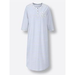 w&auml;schepur w&auml;schepur Damen Nachthemd im Muster-Mix, bleu-gestreift, Gr&ouml;&szlig;e 40/42