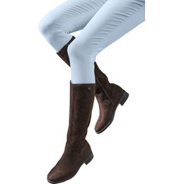 Jana Damen Stiefel mit Stretch-Einsatz, schoko, Gr&ouml;&szlig;e 39