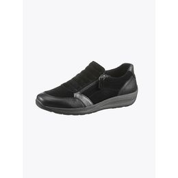 airsoft modern+ Damen Slipper mit doppeltem Rei&szlig;verschluss, schwarz, Gr&ouml;&szlig;e 39
