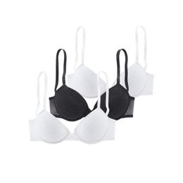 Damen Push-up-BH, PETITE FLEUR BY LASCANA, Gr. 702x wei&szlig;, 1x schwarz, Spitze, Obermaterial: 60% Polyamid, 35% Polyester, 5% Elasthan, BHs, mit