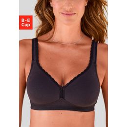 Damen Entlastungs-BH "BH ohne B&uuml;gel, Baumwoll-BH", PETITE FLEUR BY LASCANA, Gr. 75wei&szlig;, schwarz, Trikot;Spitze, Obermaterial: 93% Baumwolle, 7%
