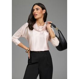 Laura Scott Damen Shirtblusecreme, Gr. 44, unifarben, Satin, Obermaterial: 100% Polyester. R&uuml;ckenteil: 95% Viskose, 5% Elasthan, Blusen, aus Satin