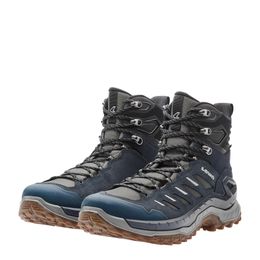 Lowa Herren Wanderschuh "INNOVO GORE-TEX MID", Gr. 47navy, grau, Textil, Veloursleder, Schuhe, wasserdicht, winddicht,atmungsaktiv dank GORE-TEX