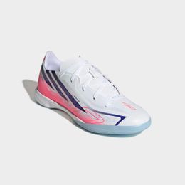 M&auml;dchen Fu&szlig;ballschuh "F50 HYPERFAST LEAGUE KIDS, HALLENB&Ouml;DEN", adidas Performance, Gr. 37cloud wei&szlig;, solar lila, solar turbo, Synthetik, Textil,