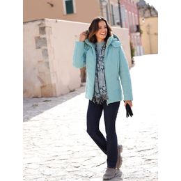 Inspirationen Damen Steppjacke, blau, Gr. 52, unifarben, 89% Polyester, 11% Polyamid, Kapuzenfutter:100% Polyester, Wattierung:100% Polyester, Jacken