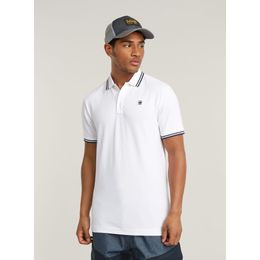 G-Star Raw G-STAR Herren Poloshirt "Dunda Slim Stripe Poloshirt"wei&szlig;, Gr. L, Obermaterial: 95% Baumwolle, 5% Elasthan, Shirts