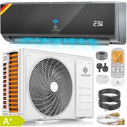 Kesser&reg; Split Klimaanlage Set Quick Connect 9000 / 12000 BTU &ndash; WiFi & App Klimager&auml;t mit Heizfunktion & K&uuml;hlmodus Wandklimaanlage, mit Kupferleitung K&auml;ltemittel R32, komplettem Montagematerial