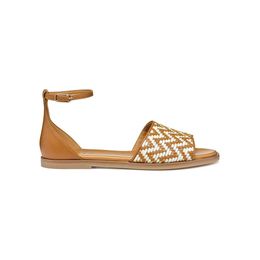 Geox Leder-Sandalen "Naileen" in Hellbraun/ Wei&szlig; - 42% | Gr&ouml;&szlig;e 40 | Damen-sandalen
