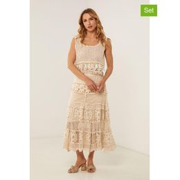 Jos&eacute;fine 2tlg. Outfit "Lydia" in Beige - 65% | Gr&ouml;&szlig;e L | Damenroecke