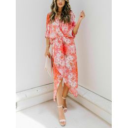 Milan Kiss Kleid in Wei&szlig;/ Koralle - 77% | Gr&ouml;&szlig;e XL | Damen-kleider