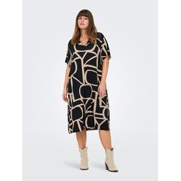 Only Carmakoma Kleid in Schwarz/ Beige - 22% | Gr&ouml;&szlig;e XL-54 | Damen-kleider