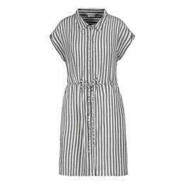 fresh made Hemdkleid in Wei&szlig;/ Anthrazit - 52% | Gr&ouml;&szlig;e M | Damen-kleider